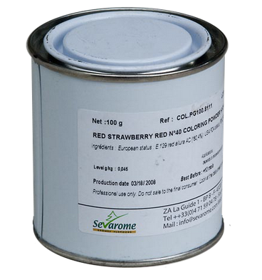 Sevarome Powder Food Coloring | Red, Yellow, Pistachio Green, and Blue.