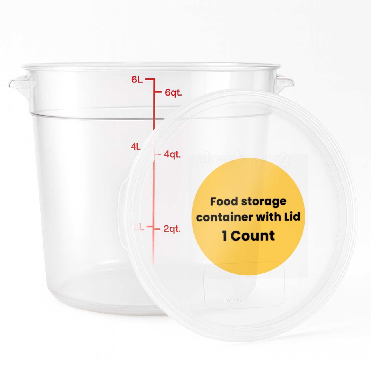 Met Lux 1 Round Clear Plastic Food Storage Container 6 qt and 1 Clear ...