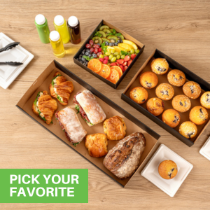 Cater Tek Rectangle Kraft Paper Catering Box - with Window Lid - 18" x ...