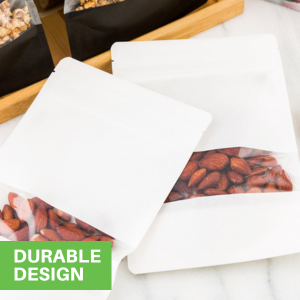 Bag Tek Kraft Plastic Large Window Bag - Heat Sealable - 9" x 6" x 1 1/ ...