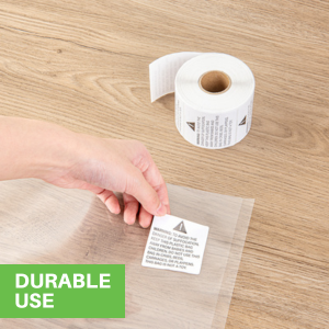 Label Tek Red and White Paper Fragile / Handle with Care Label - 3" x 2 ...
