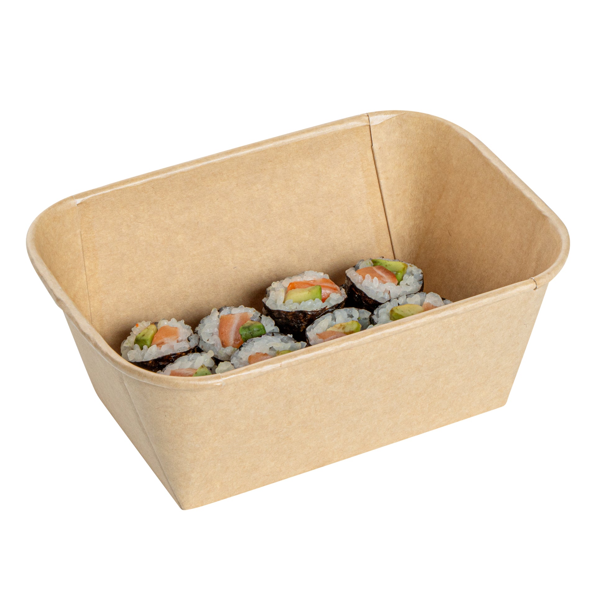 Matsuri Vision 34 oz Rectangle Kraft Paper Sushi Container - 6 1/2" x 4 ...