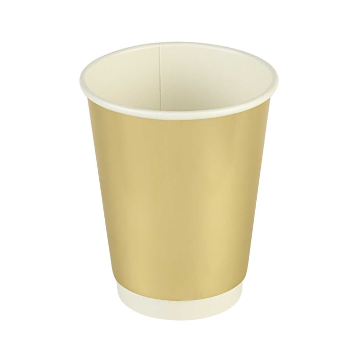 Restpresso 12 oz Metallic Gold Paper Hot / Cold Cup - 500 count box