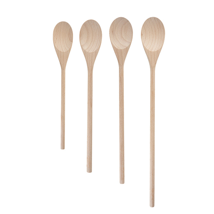 Nature Tek 4-Piece Beechwood Wooden Spoon Set - 50 count box