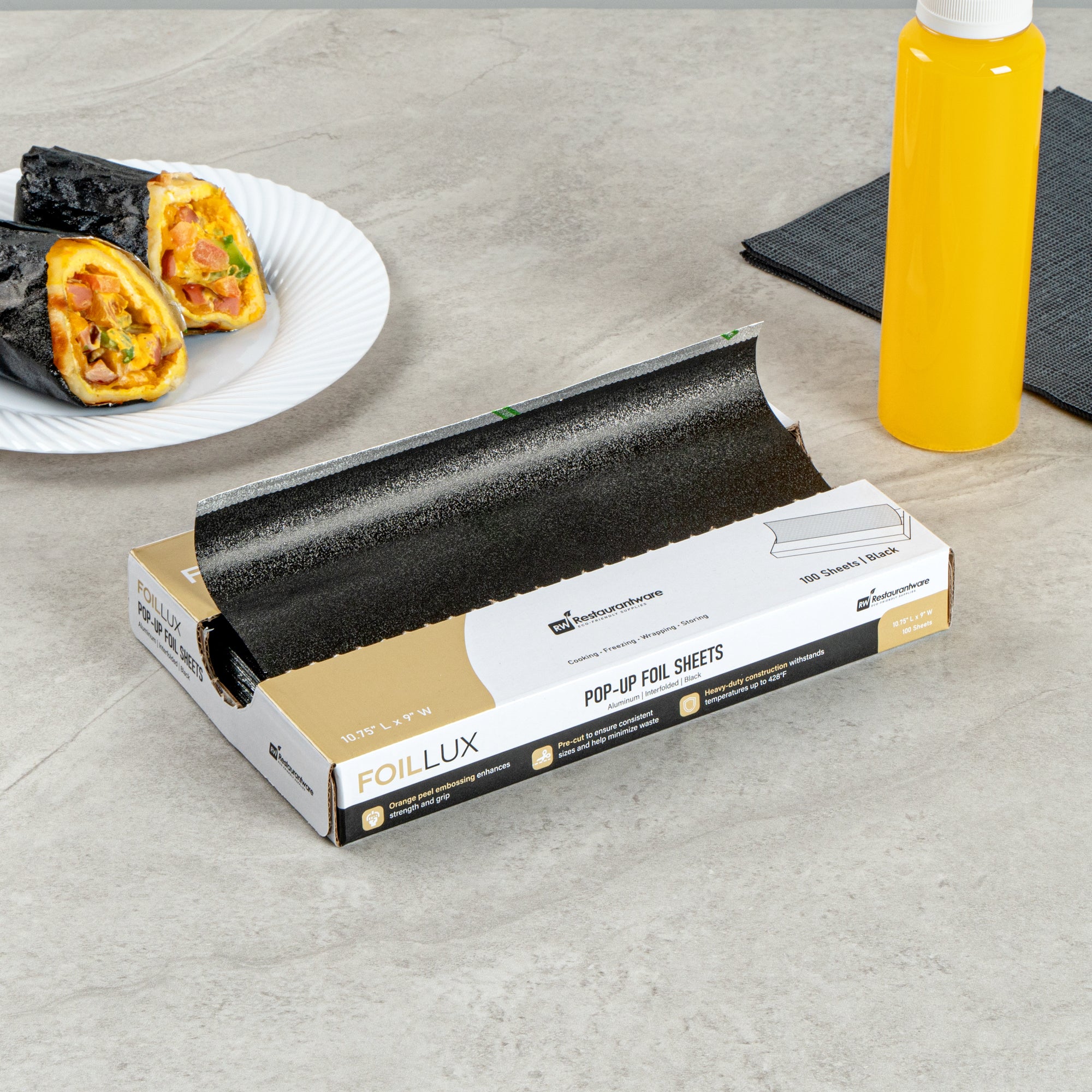Foil Lux Foodservice Black Aluminum Foil Pop-Up Sheet - Interfolded ...