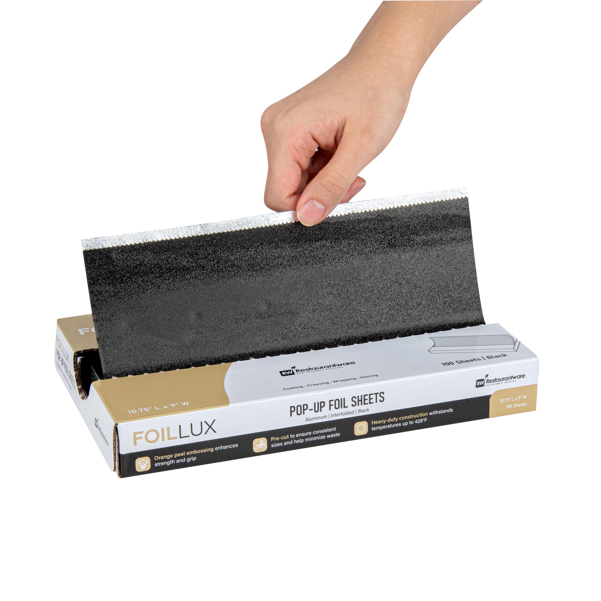 Foil Lux Foodservice Black Aluminum Foil Pop-Up Sheet - Interfolded ...