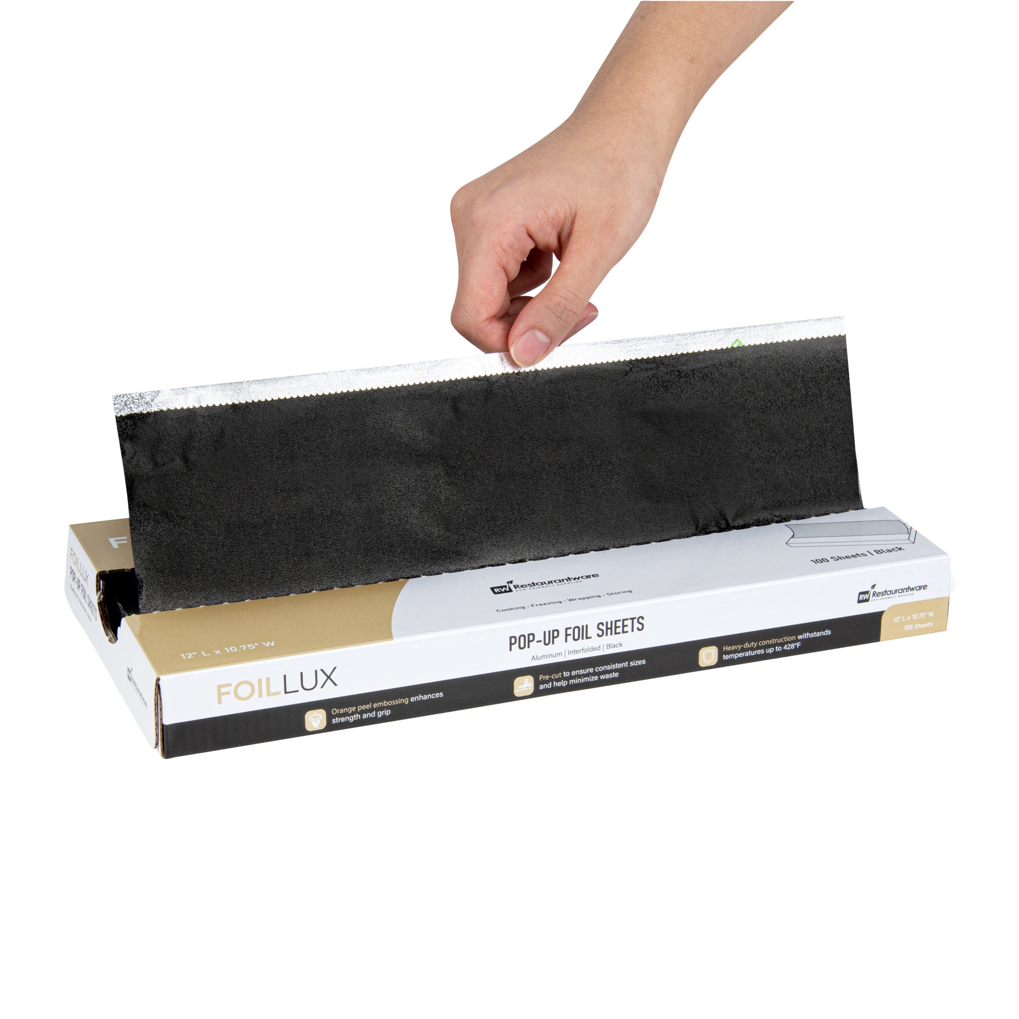 Foil Lux Foodservice Black Aluminum Foil Pop-Up Sheet - Interfolded ...