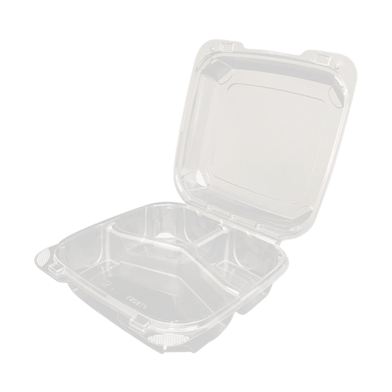 Thermo Tek 34 oz Square Clear Plastic Clamshell Container - 3 ...