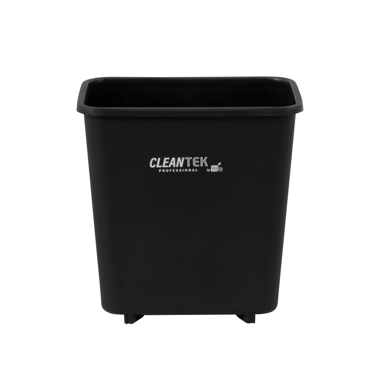 Clean Tek Professional 41 qt / 10 gal Rectangle Black Wastebasket ...