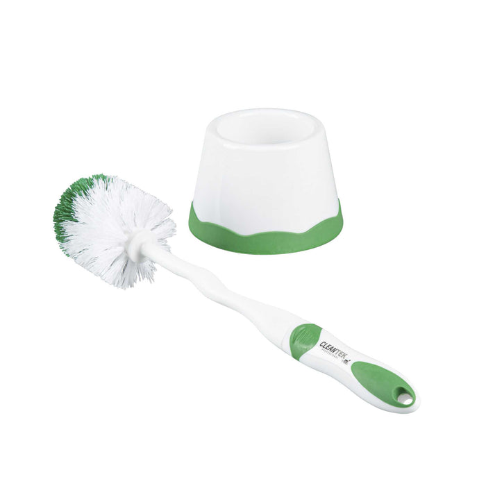 Clean Tek Professional Round Green and White Toilet Bowl Brush - with ...