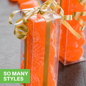 Plastic Candy Box - Rectangle- Clear - 2” x 2” x 1” - 100 count box