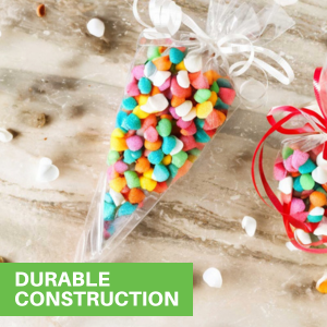 Bag Tek Clear Plastic Cone Bag - High Clarity - 6" x 12" - 100 count box