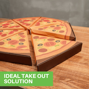 Eco Pie White Paper Pizza Slice Box - Hot & Fresh, Clamshell - 9 1/4" x ...